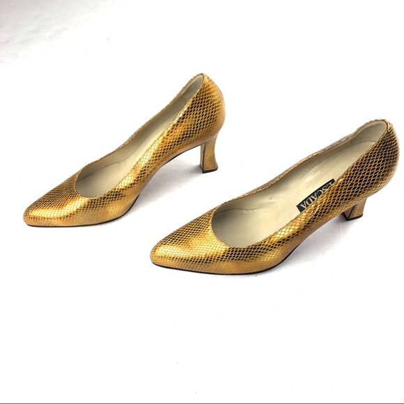 Escada | Shoes | Escada Gold Pumps | Poshmark